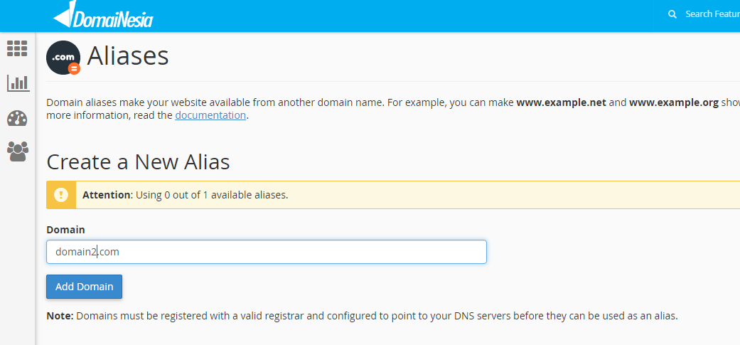Cara Setting Aliases atau Parked Domain melalui Cpanel