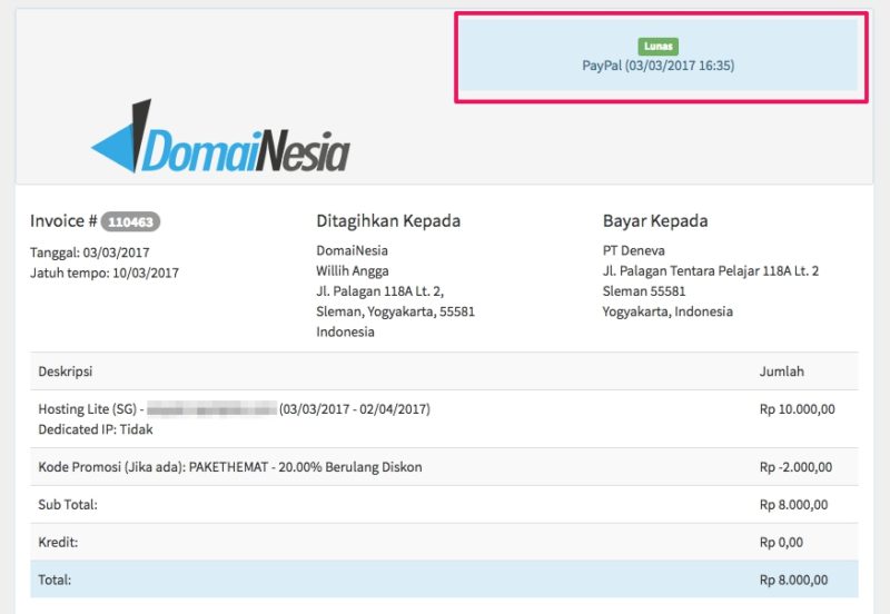 Cara Membayar Tagihan Melalui PayPal di DomaiNesia