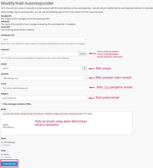 Cara Membalas Email Otomatis (Autoresponder) di Hosting