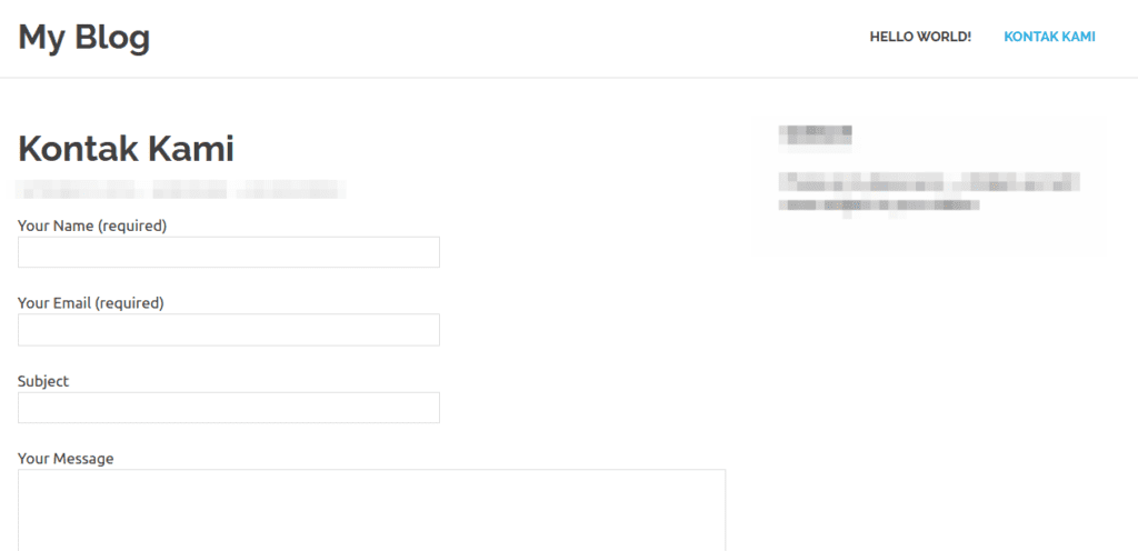 Cara Membuat Kontak Kami di WordPress - DomaiNesia