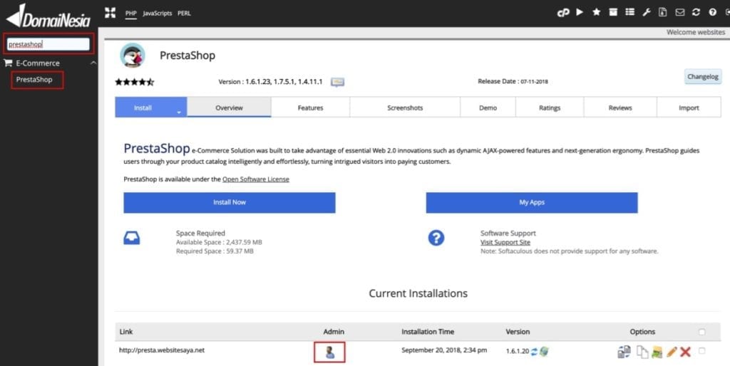 Cara Login Admin Prestashop Mudah - DomaiNesia