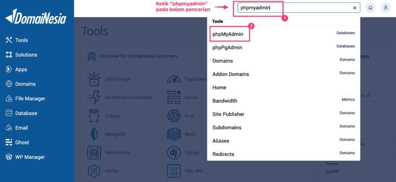 Cara Eksport Database MySQL di phpMyAdmin | DomaiNesia