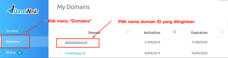 Cara Setting Domain Forwarding Domain ID - DomaiNesia