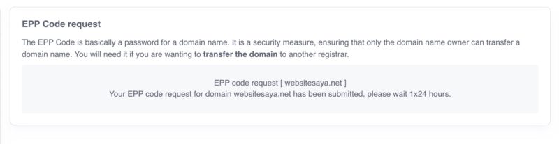 Apa arti Kode EPP untuk transfer domain