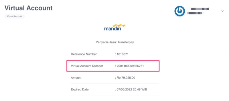 Virtual Account Mandiri mBanking