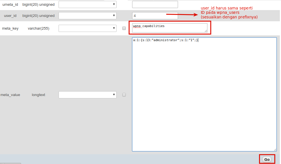 Cara Membuat User Admin WordPress di phpMyadmin