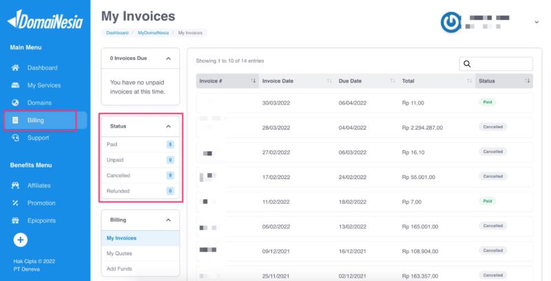 Mengenal MyDomaiNesia (Client Area DomaiNesia)