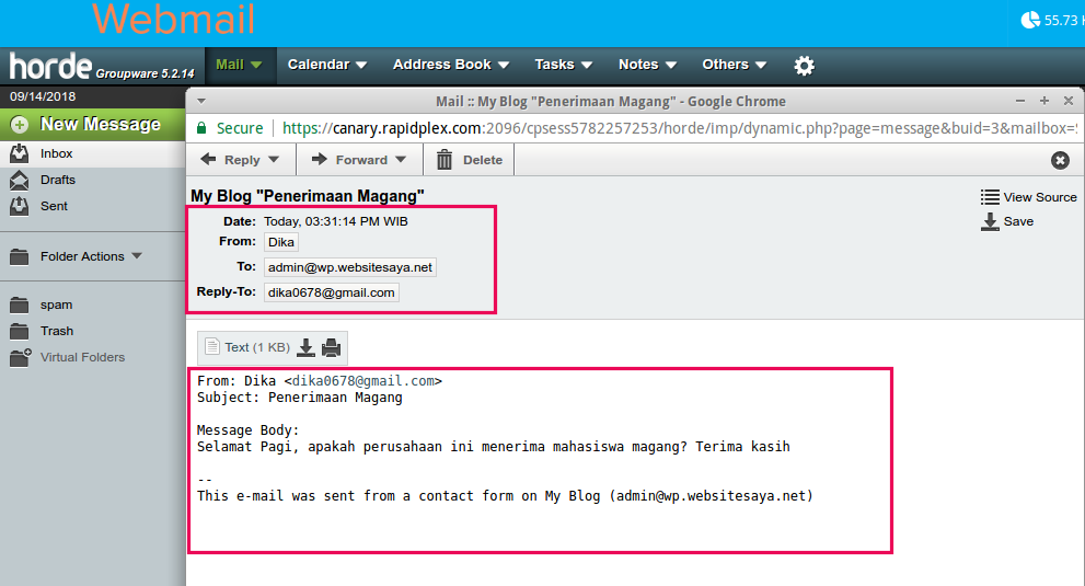 Cara Membuat Kontak Kami di WordPress - DomaiNesia