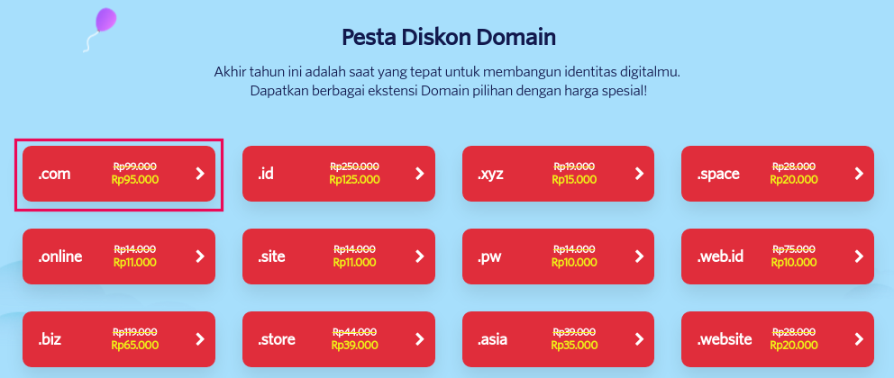 Promo Akhir Tahun 2018 Hosting Murah Domain Murah - DomaiNesia