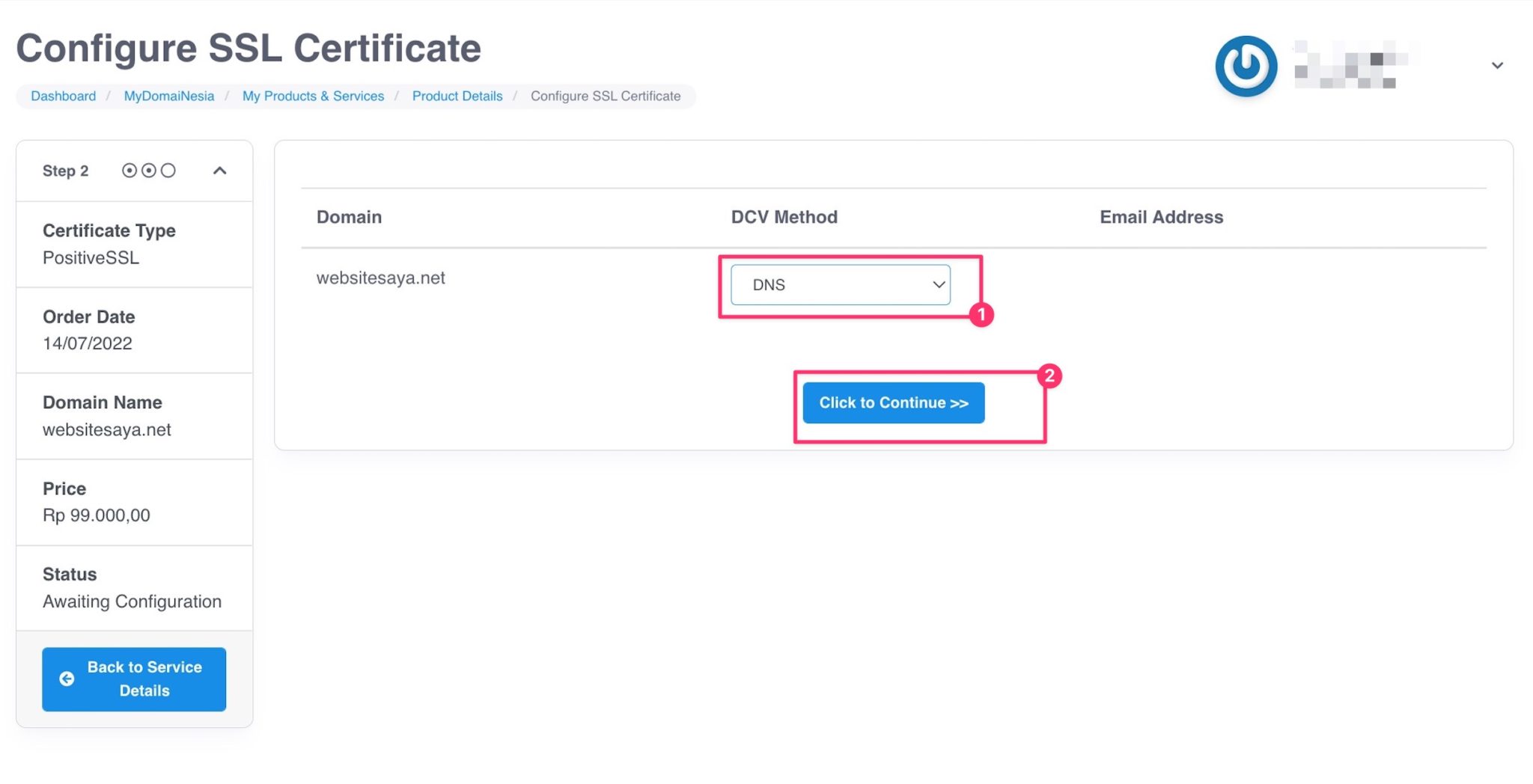 Cara Validasi SSL Melalui DNS Record (DV) - DomaiNesia