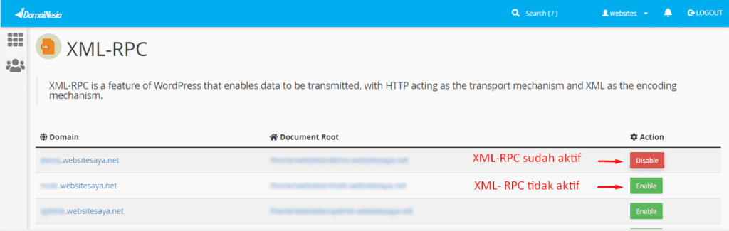 Mencegah XMLRPC Attack (XMLRPC adalah) - DomaiNesia