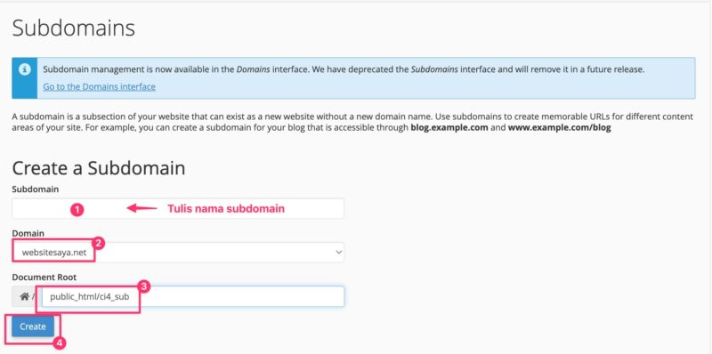 Cara Upload Codeigniter 4 ke Subdomain dan Addon Domain- DomaiNesia