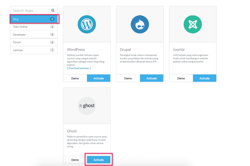 Panduan Ghost Instant Deploy DomaiNesia - DomaiNesia