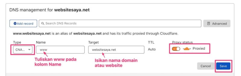 Panduan Setting DNS di Cloudflare - DomaiNesia