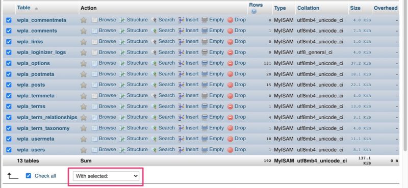 Cara Menghapus Tabel Database MySQL di cPanel - DomaiNesia