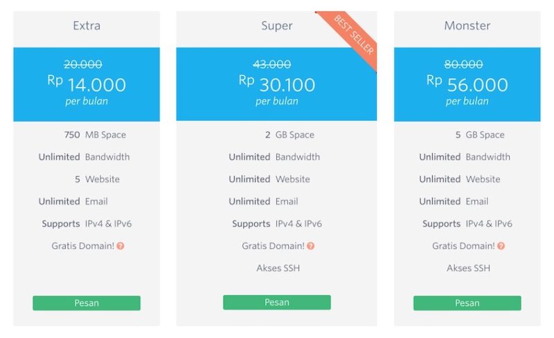 Paket Hosting Terbaik : Hosting Monster DomaiNesia - DomaiNesia