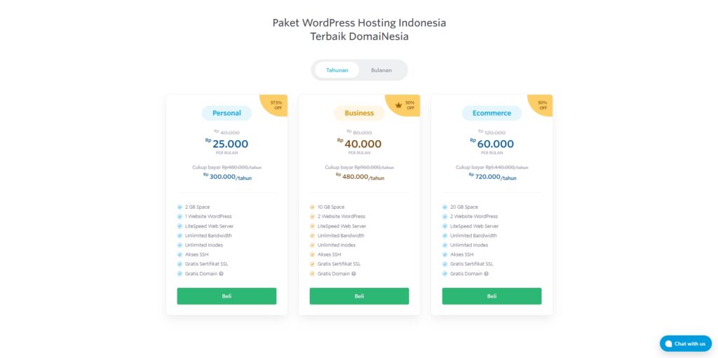 Harga Pembuatan Website dengan Hosting WordPress DomaiNesia