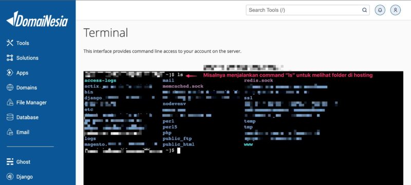 Cara Menggunakan Terminal cPanel di Hosting - DomaiNesia Cara Menggunakan Terminal cPanel di Hosting - DomaiNesia