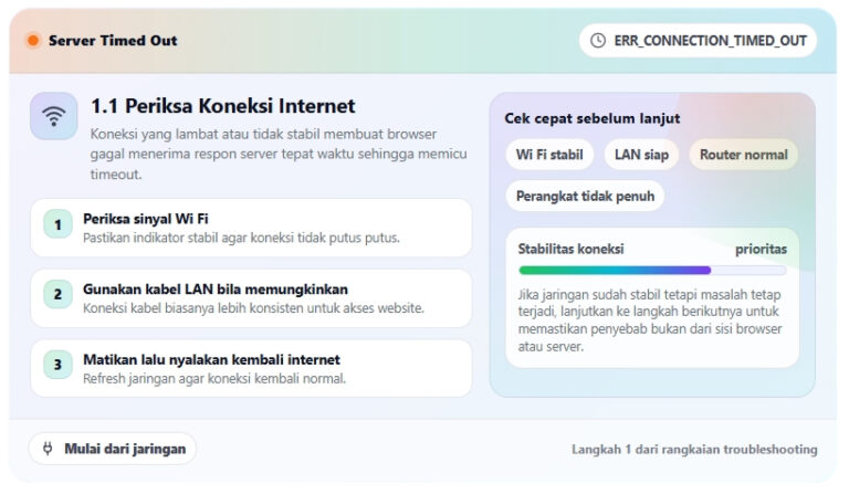 ERR_CONNECTION_TIMED_OUT? Ini 11 Cara Mengatasinya dengan Mudah