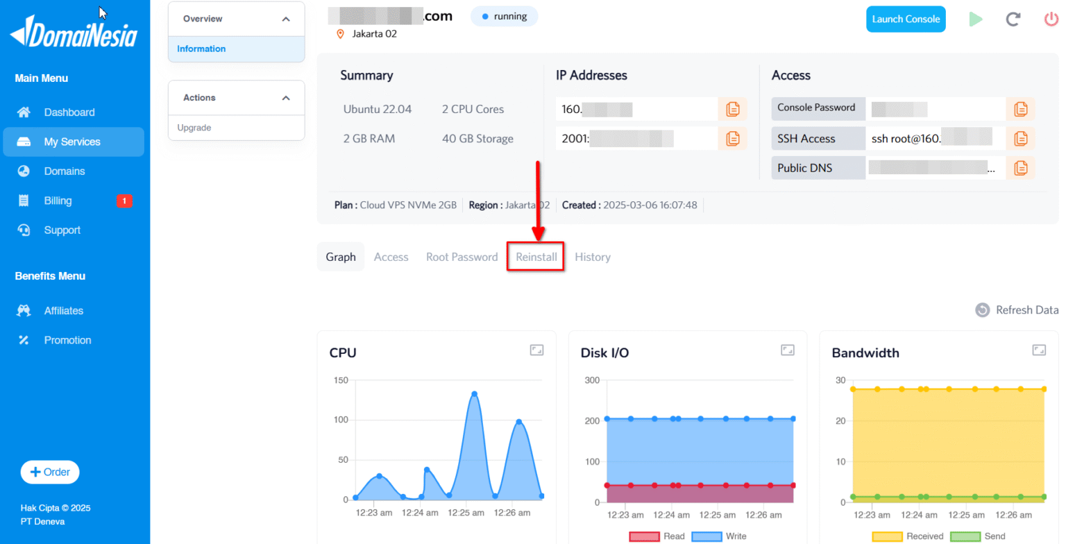 Rebuild OS VPS MyDomaiNesia: Panduan Install Ulang & Reset Root