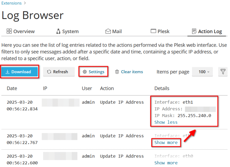 Cara Cek Log Aktivitas Server di Plesk Panel (Log Browser)