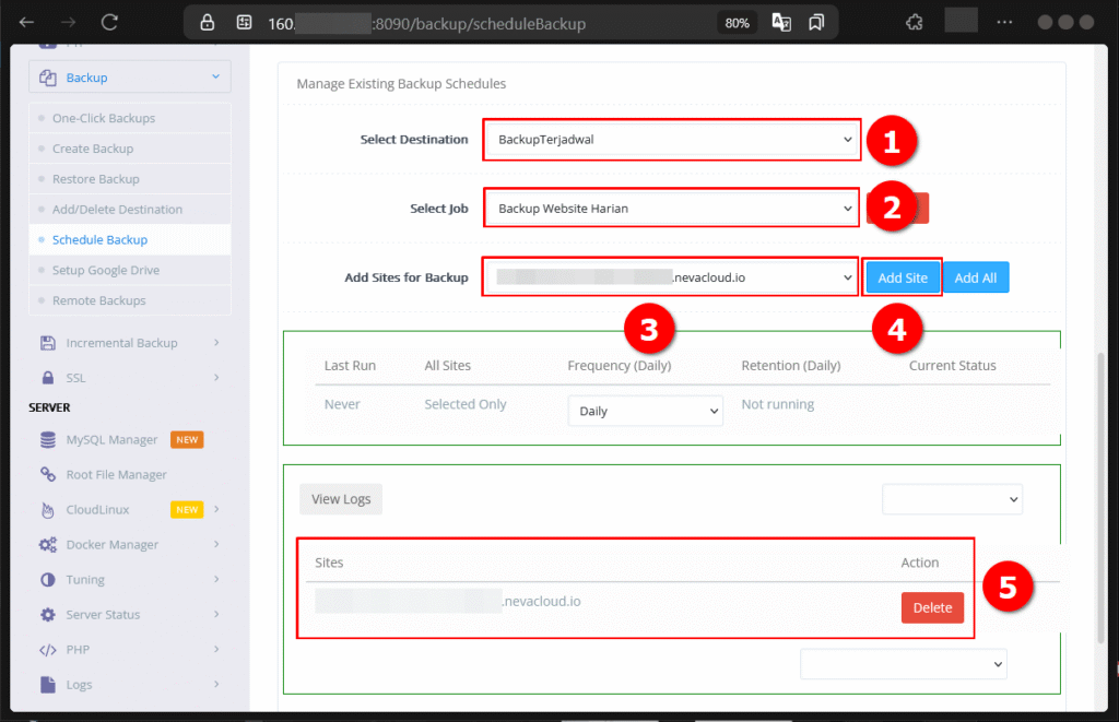 Cara Jadwal Backup Atau Schedule Backup CyberPanel di VPS