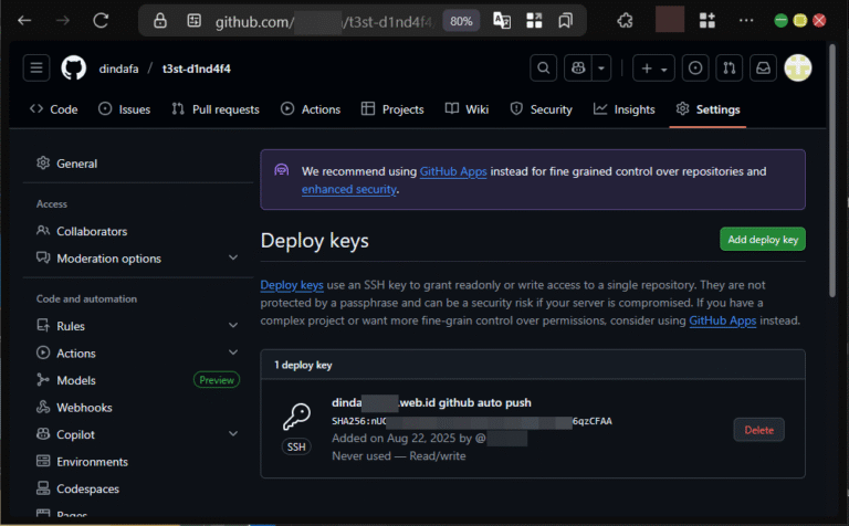 Cara Deploy Web Github di CyberPanel Dengan Protokol SSH