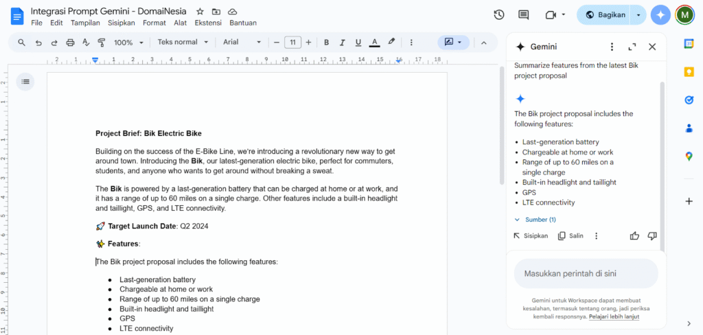 Tips Menggunakan Prompt Gemini di Google Workspace