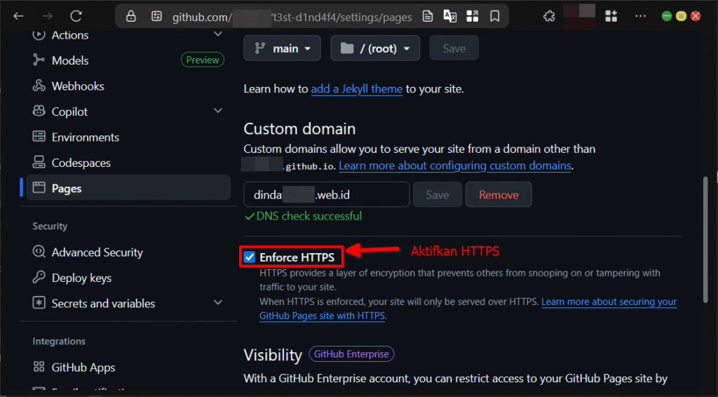 Cara Custom Domain di Github Pages Pada Repository
